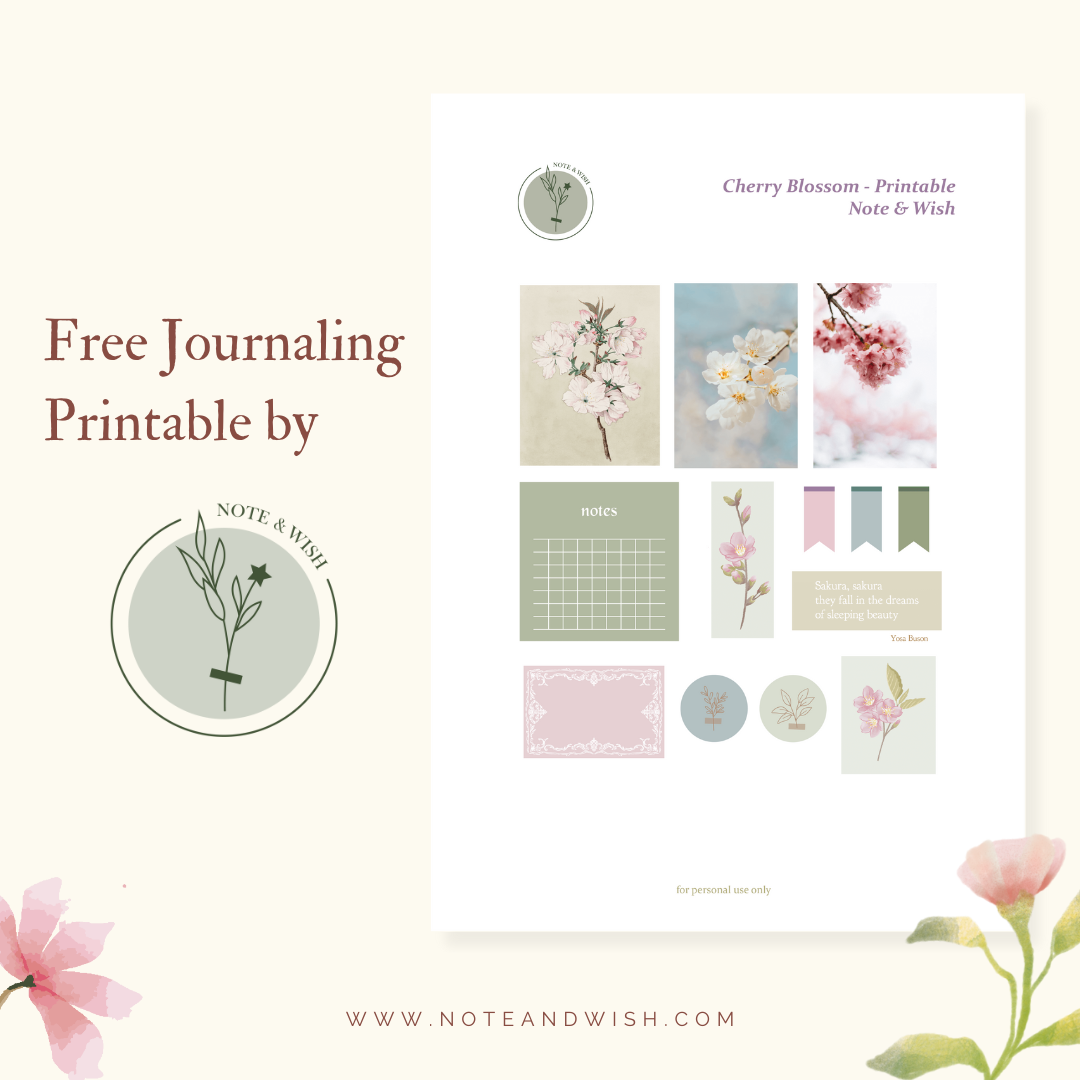 Spring Blossoms Printable– Note And Wish