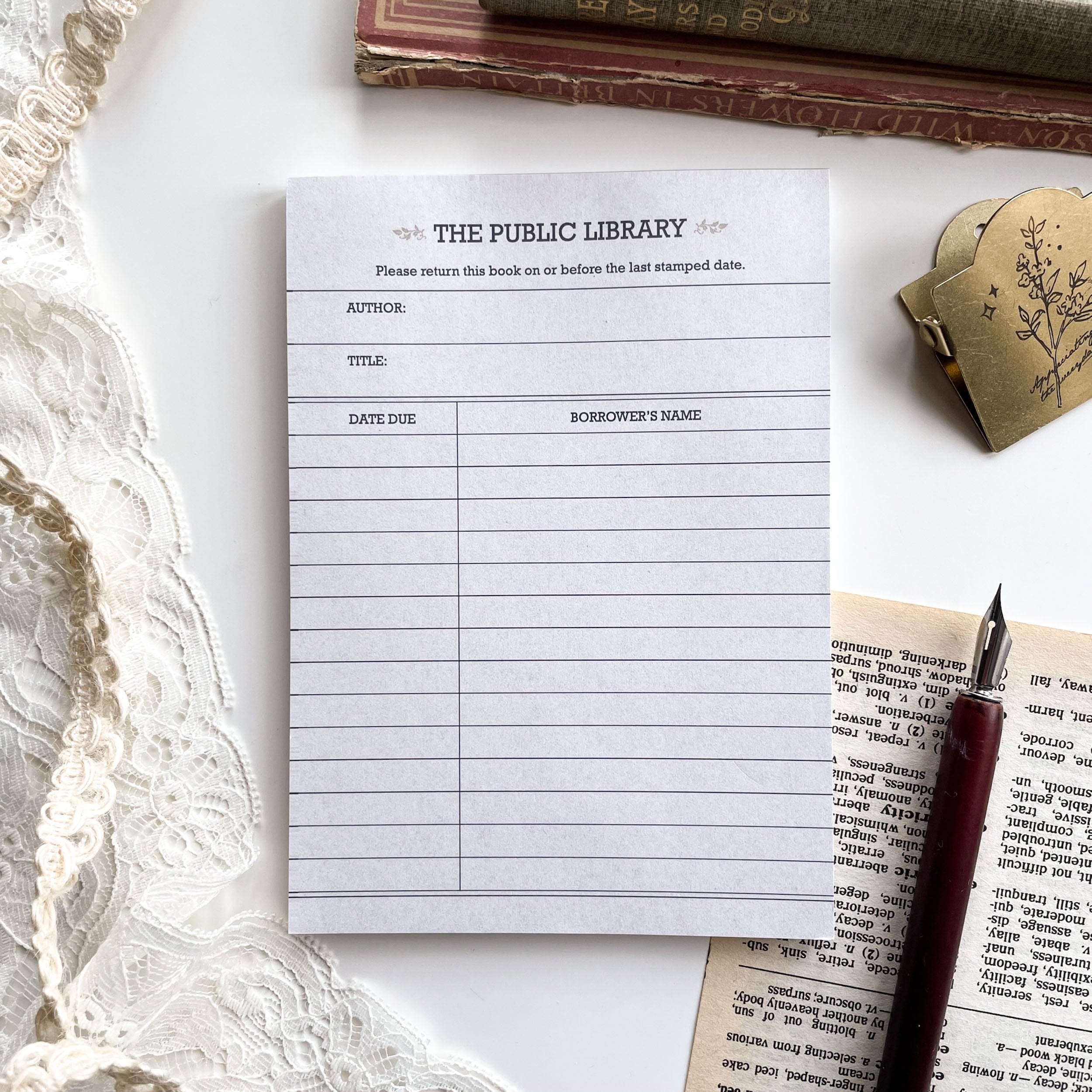 Library Notes A6 Notepad – Note And Wish